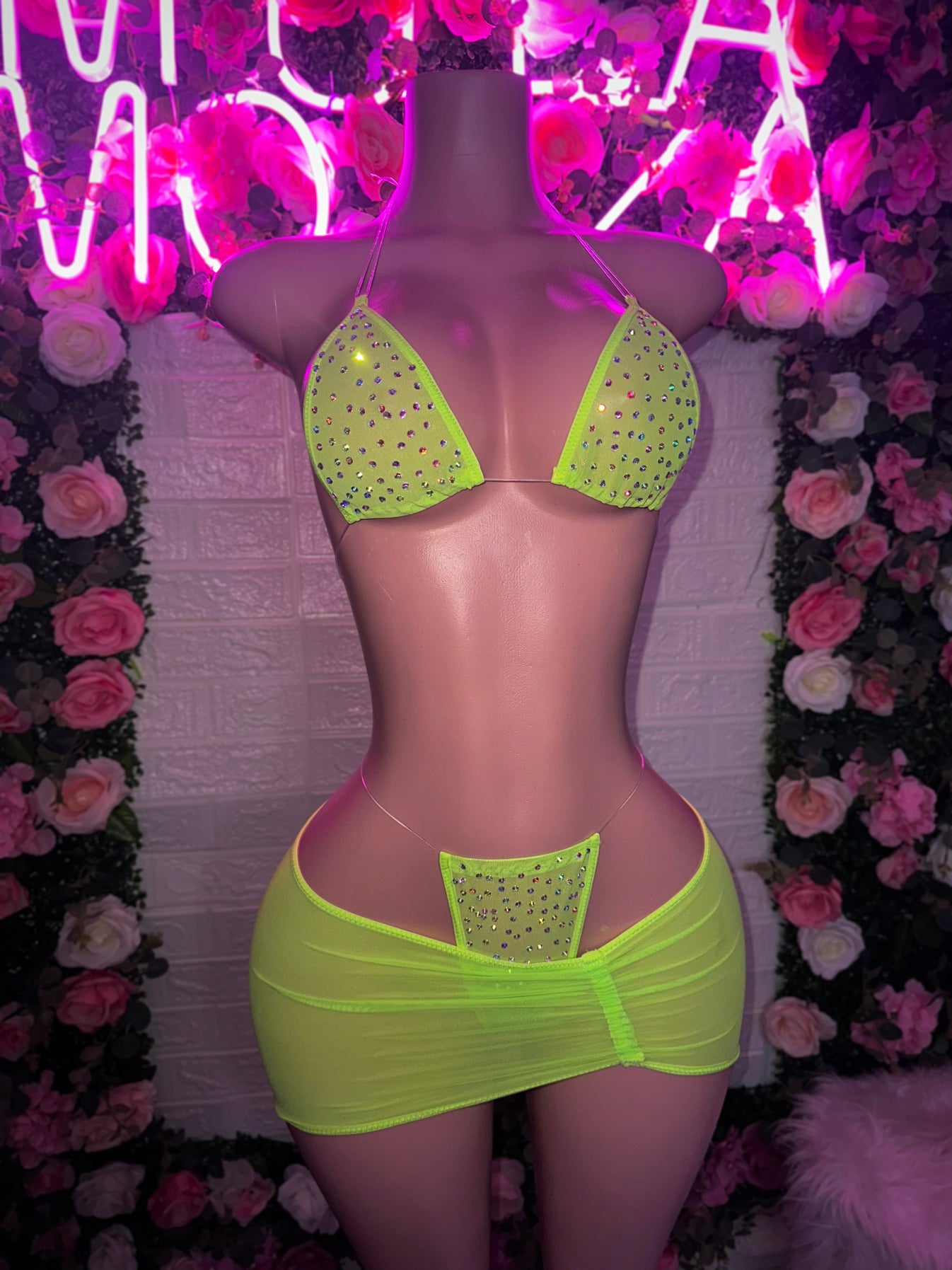 APHRODITE - Neon Green Skirt Set – Mula Mozza